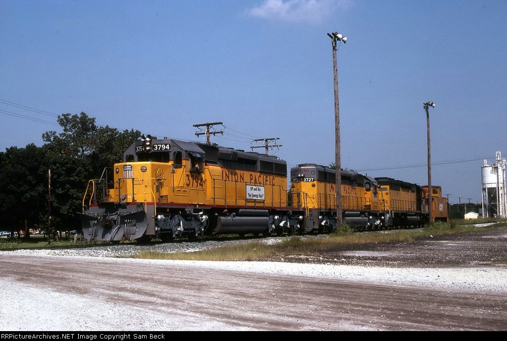 UP 3794, 3727, and CNW 6908